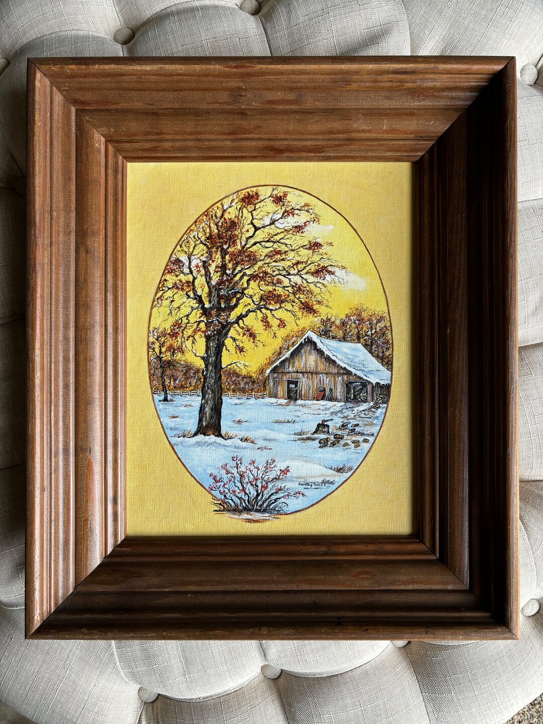 Vintage70s 80s Painting Outdoor Nature Winter Scene Cabin Snow Art ...