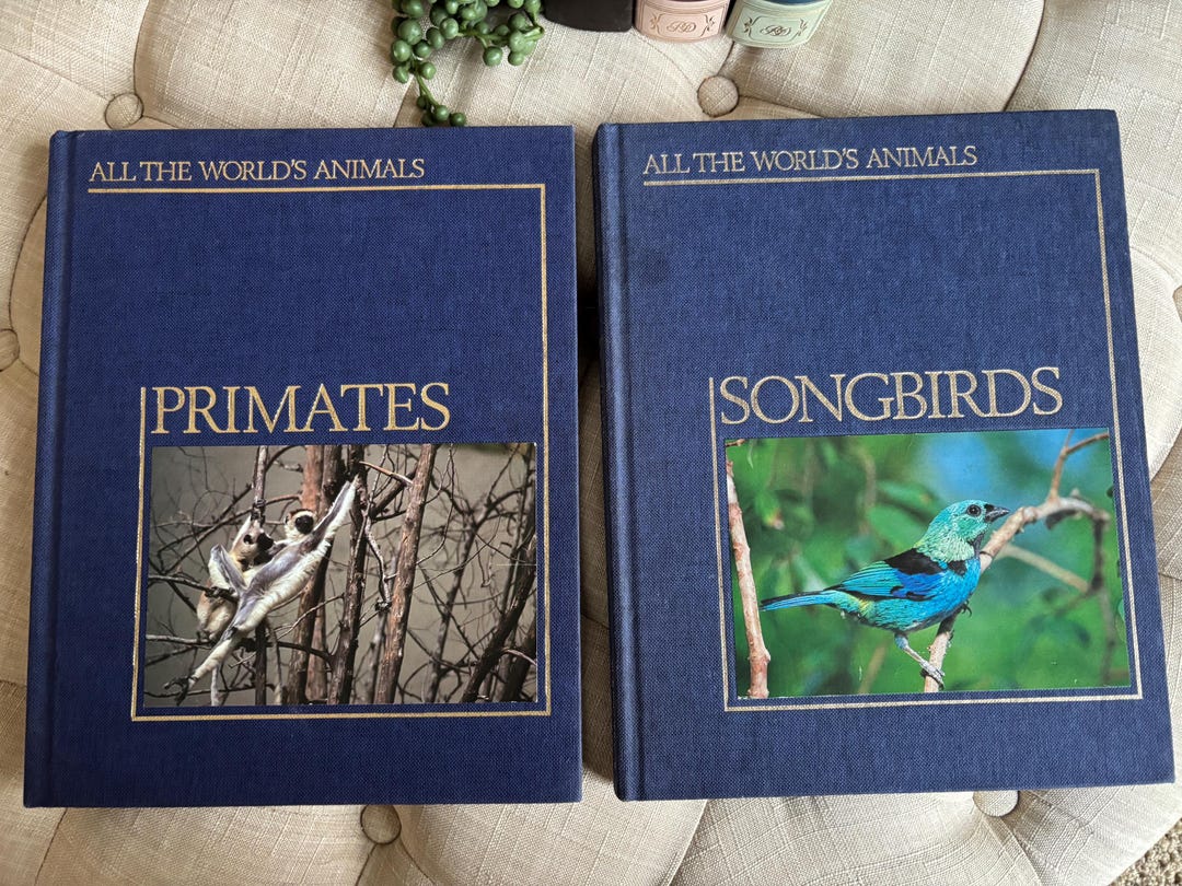 Vintage 'all the World's Animals' Book Set: Primates & Songbirds - Etsy
