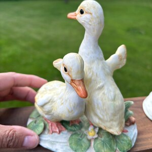 Vintage Set of 2 Homco Yellow Baby Ducks Porcelain Figurines 1982 Lily ...