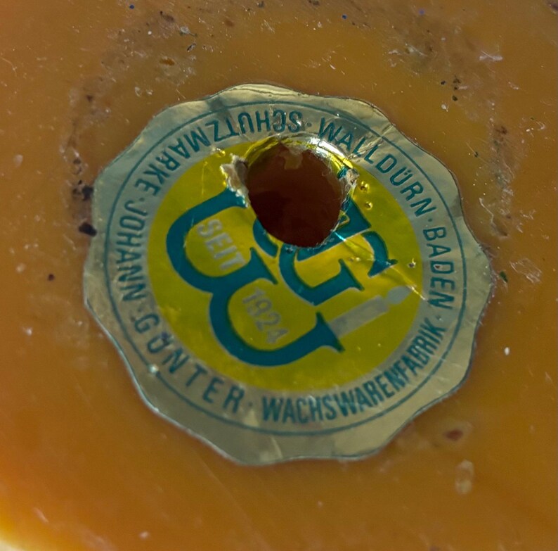 Vintage Gunter Kerzen German Candle Nature Scene Carved - Etsy