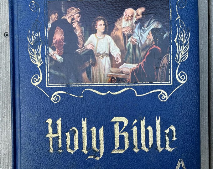 Vintage 1964 Holy Bible KJV Red Letter Edition Free Mason Freemasonry ...
