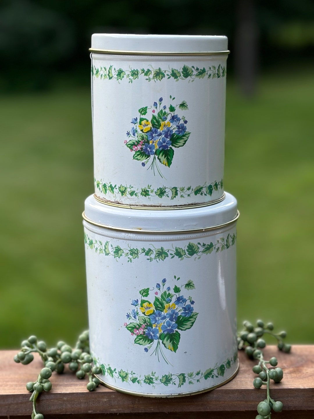 Vintage Kitchen Ballonoff Canister Tins Set of 2 - Nesting - Made in ...