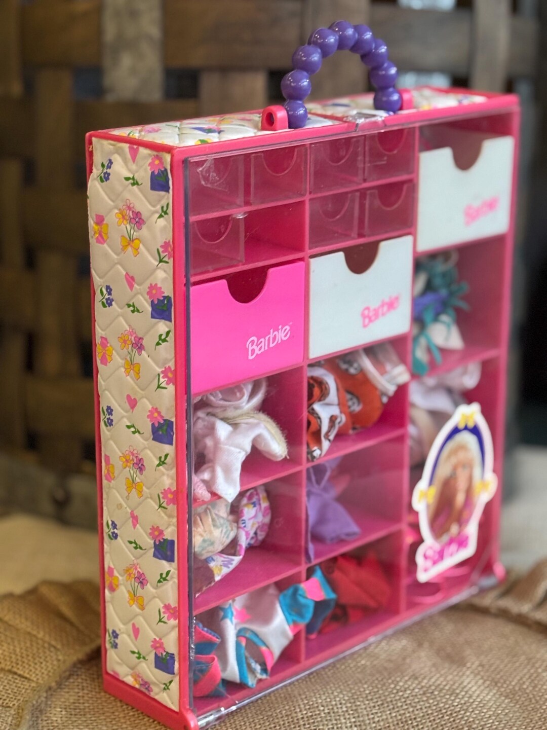 Vintage 1993 Mattel Tara Toy Corp Barbie Organizer Storage Clothes ...