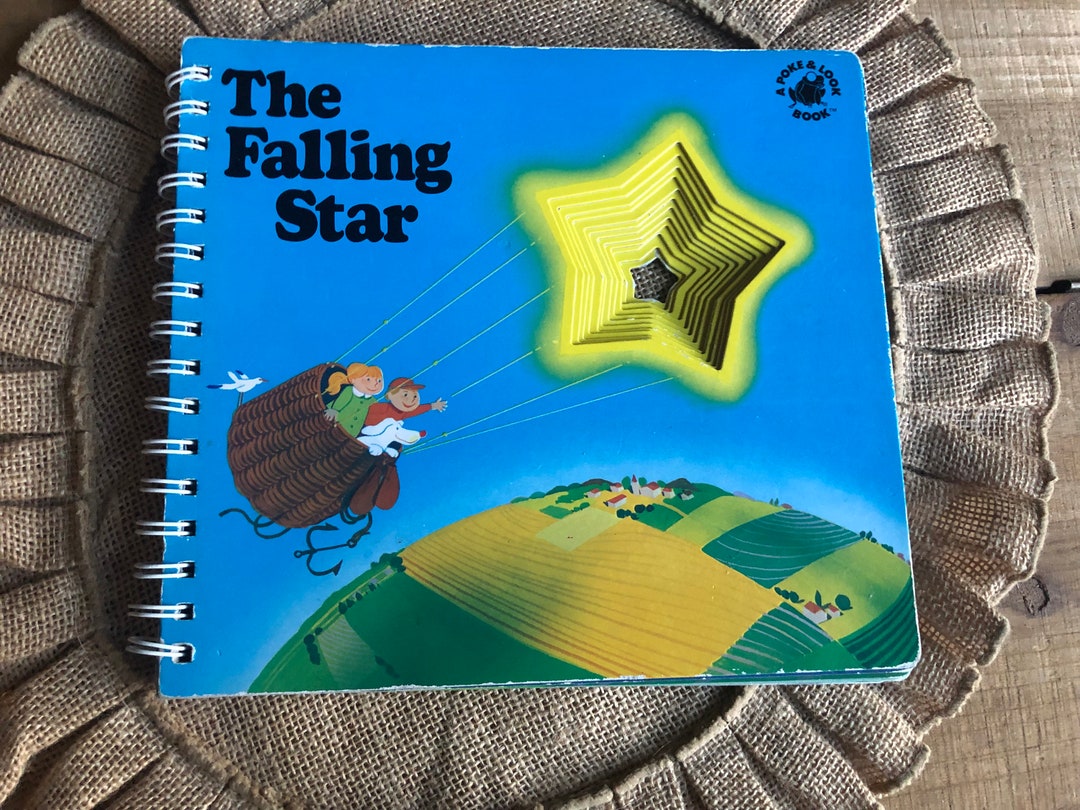Vintage 1981 Kids Book the Falling Star Spiral Hard Cardboard Poke ...
