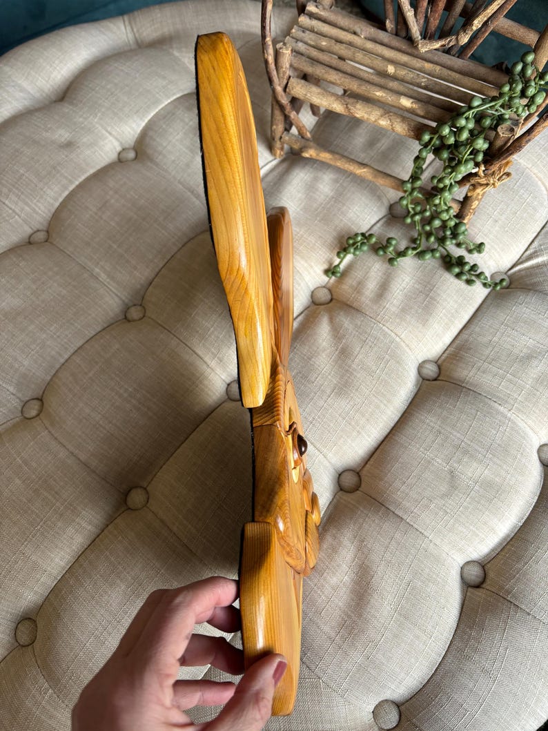 Vintage Intarsia Wood Inlay Jack Rabbit Bunny Easter Spring Carved Art ...