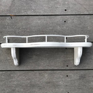 Vintage Wood Shelf White Curvy Heirloom White Plate Holder - Etsy