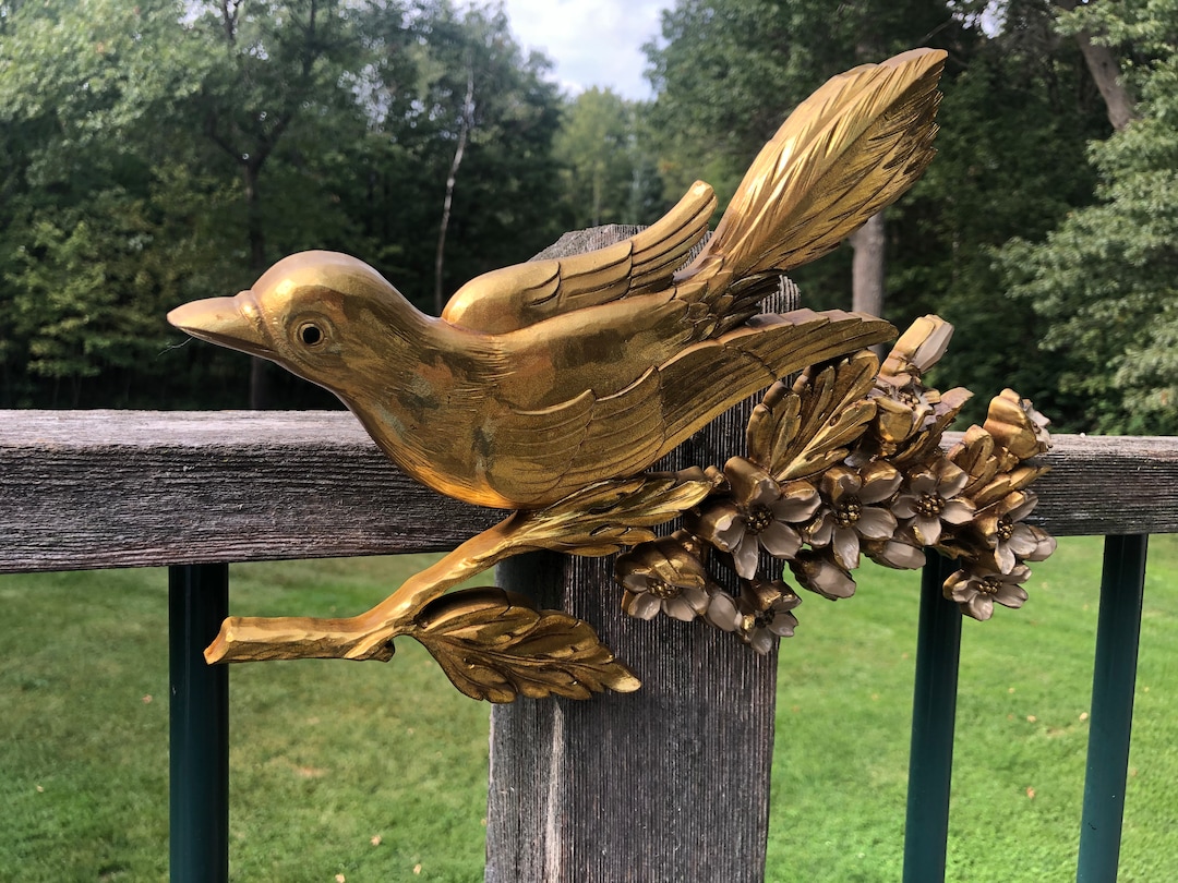 Vintage Syroco Gold Bird Plaque Wall Decor 1967 - Etsy
