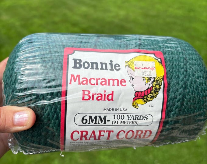 Vintage NOS NEW Old Stock Bonnie Macrame Braid Craft Cord 6mm - 100 ...