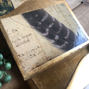 Vintage Italy Letter Mail Organizer Gold Florentine Venetian Script Old ...