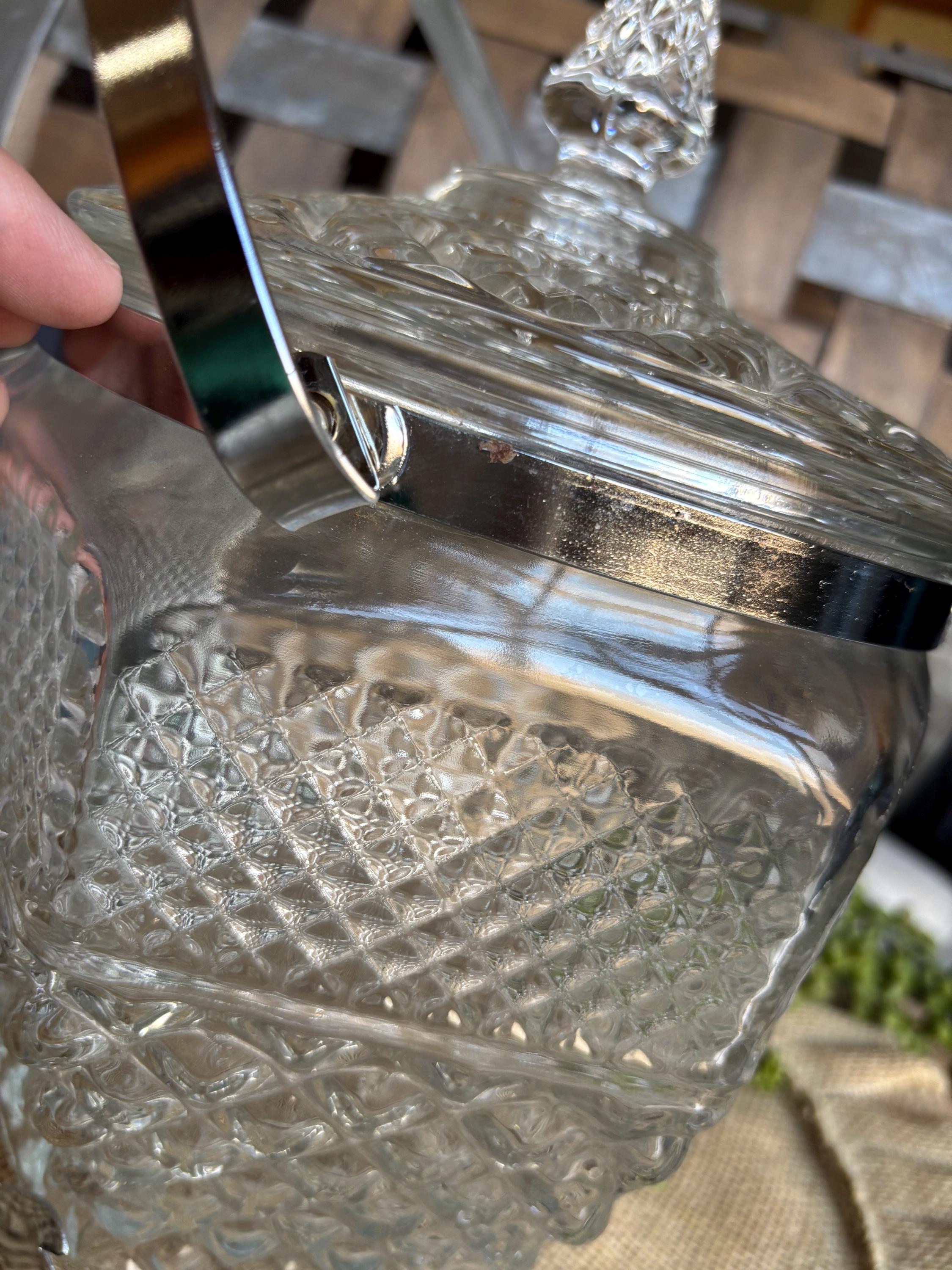 Vintage Anchor Hocking Wexford Crystal Ice Bucket Cookie Jar Waffle ...