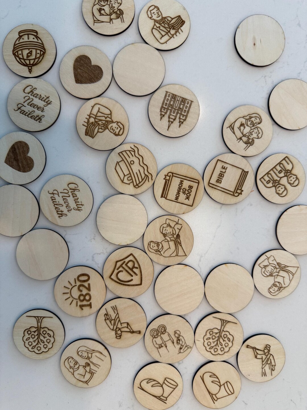 LDS Theme Memory Match Game – Wooden Matching Game for Kids & Families ...