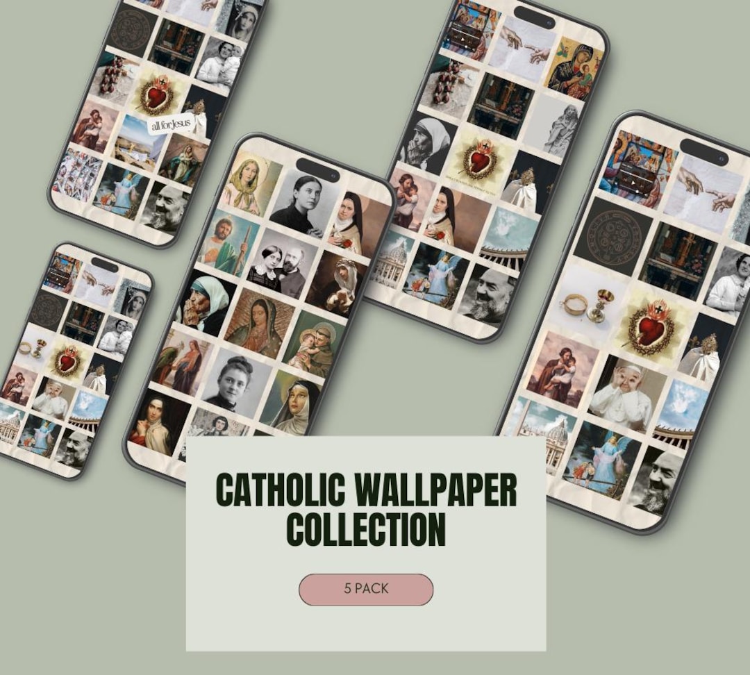 IPhone Wallpapers, Set of 4, Catholic Art Collage, iPhone Wallpaper and ...