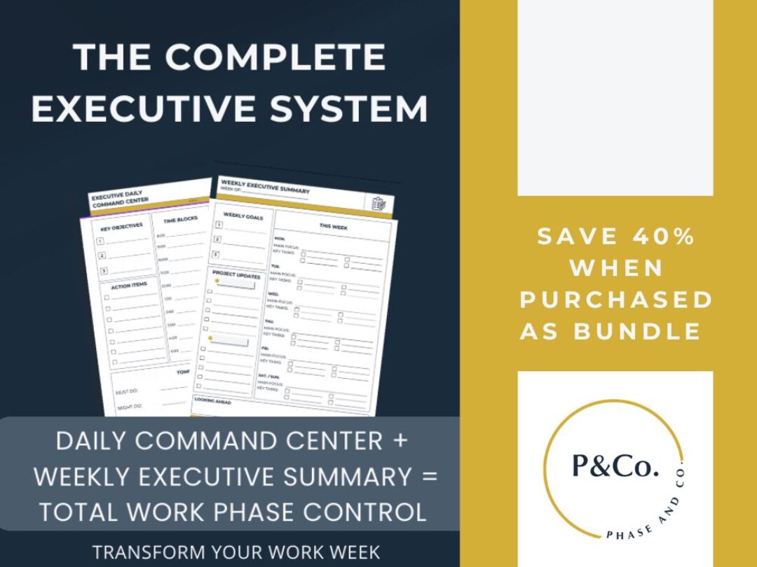 Executive Planning Bundle | Daily & Weekly Planner Set | Business ...