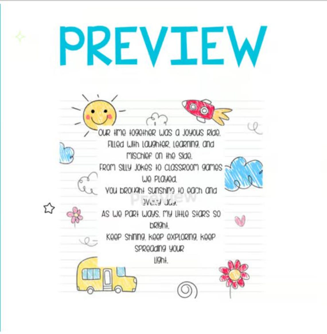 Goodbye Letter From Teacher | End of the Year | Poem to Students | Gift ...