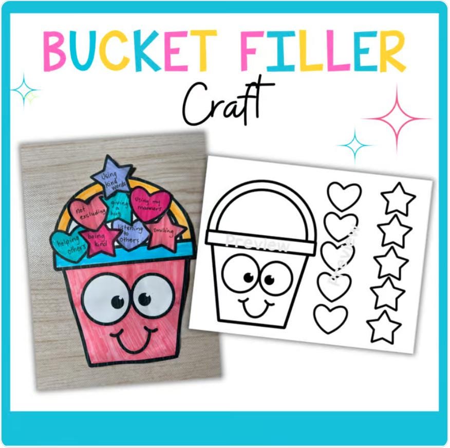 Kindness Bucket Filler Craft: SEL Activity, Positive Behavior Lesson ...