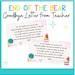 End of Year Student Goodbye Poem | Printable Teacher Gift | Student ...