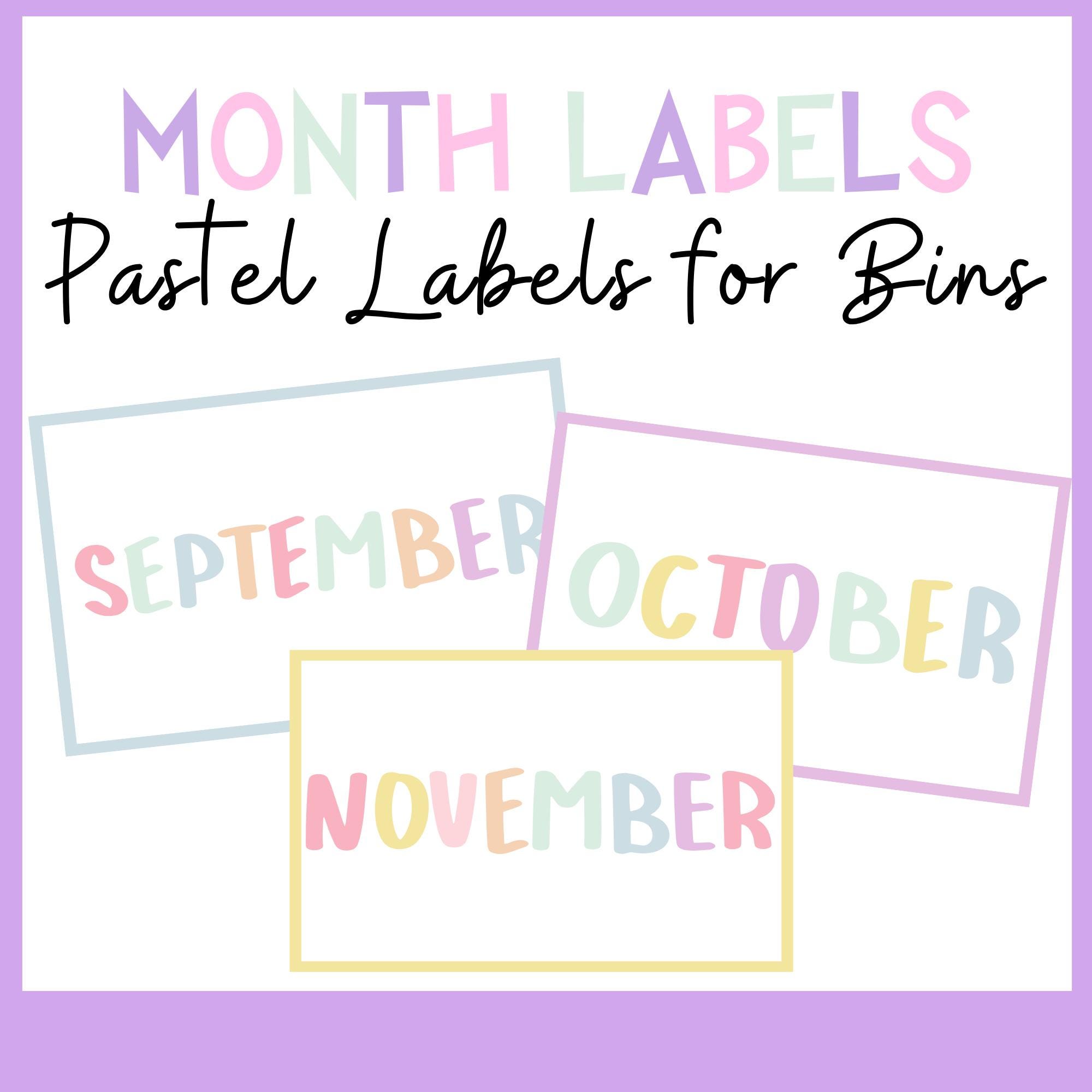 Pastel Monthly Bin Labels | Classroom Organization | Seasonal Storage ...