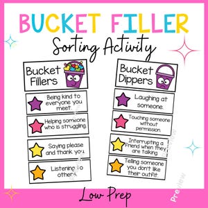 Bucket Filler Sorting Activity: Kindness & SEL (printable) - Etsy