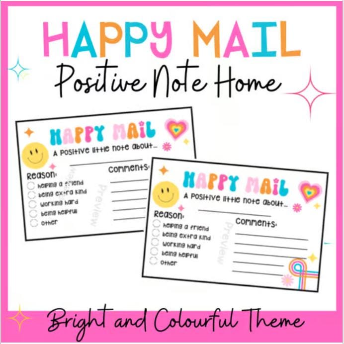 Happy Mail Positive Notes for Students (printable PDF) - Etsy