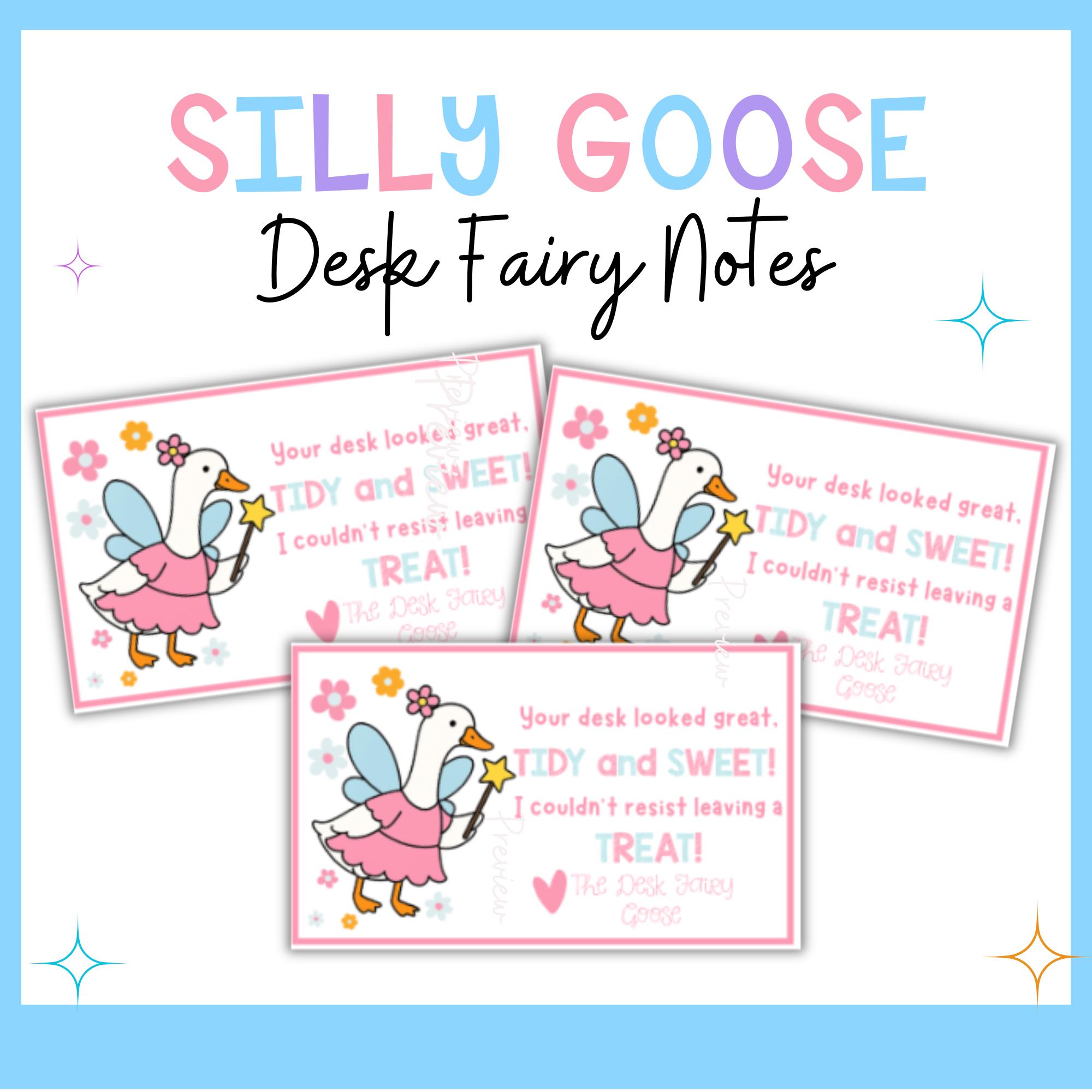 Silly Goose Desk Fairy Notes: Classroom Clean Desk Reward (printable ...
