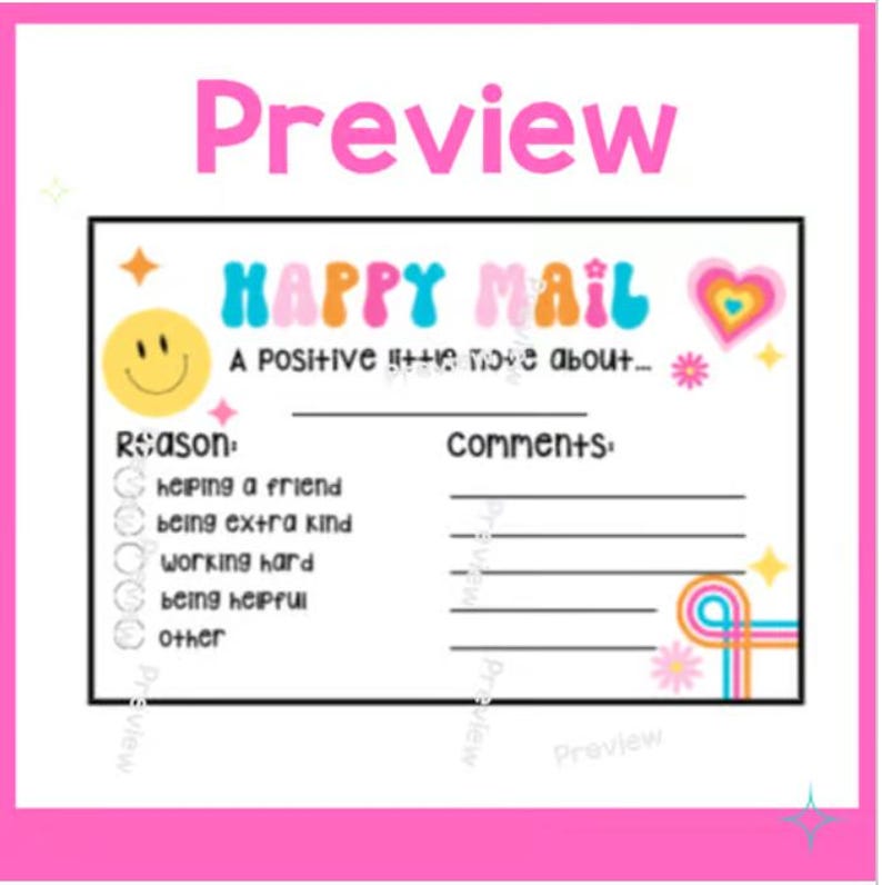 Happy Mail Positive Notes for Students (printable PDF) - Etsy