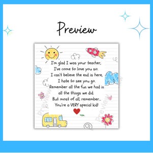 End of the Year Student Goodbye Letter Poem | Printable Teacher Handout ...