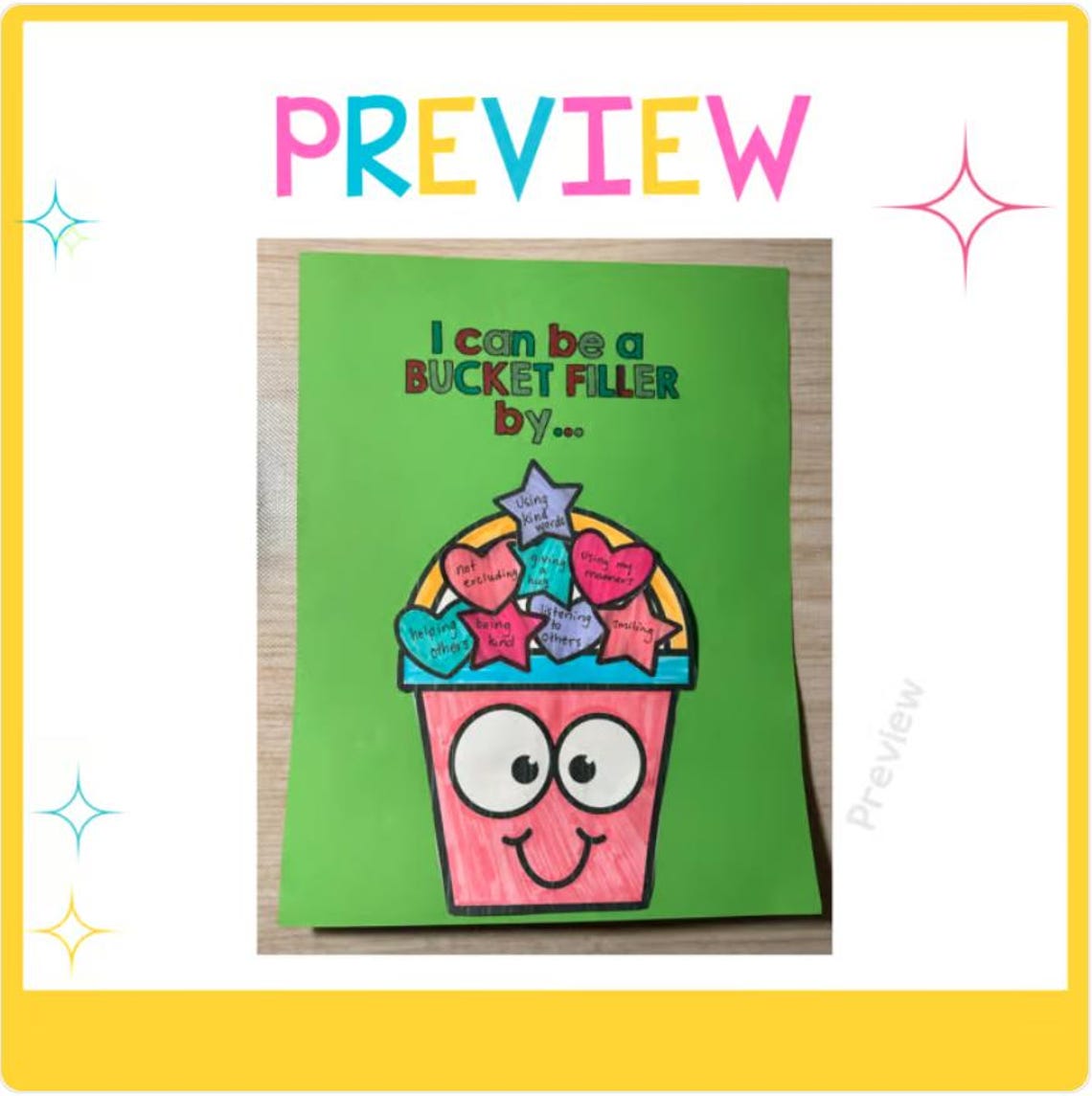 Kindness Bucket Filler Craft: SEL Activity, Positive Behavior Lesson ...