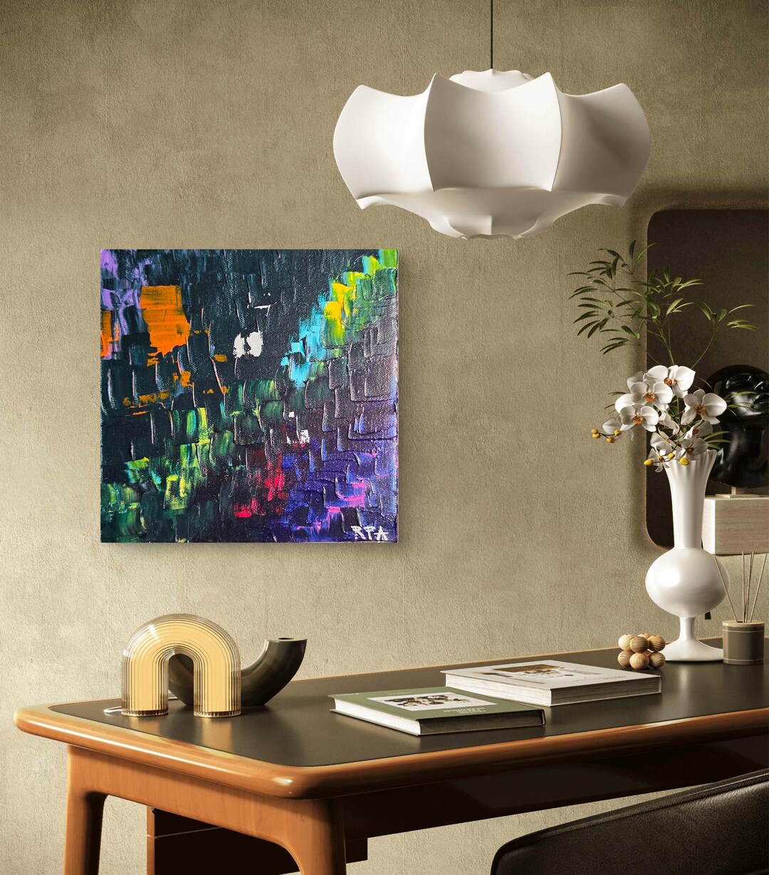 Muti Colored Abstract With Pallet Knife - Etsy