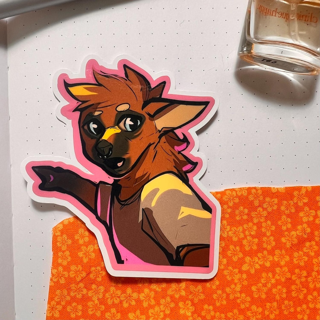 Furry Meme Pointing Wojack Dog Sticker: Glossy Vinyl Decal - Water ...