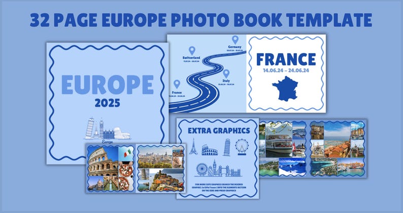 Travel Square Photobook Template - Etsy