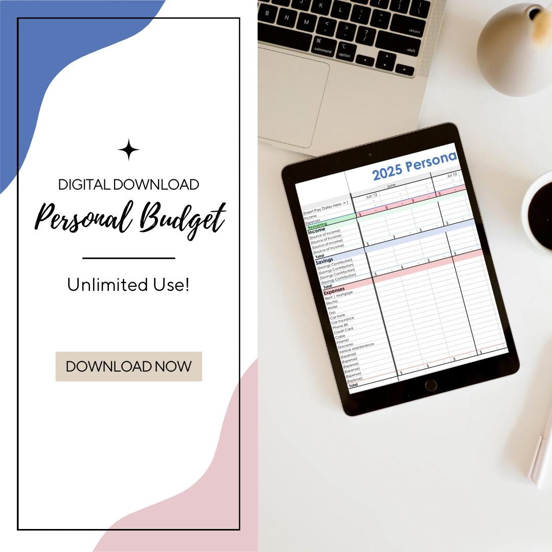 Fully Editable Budget Template | Customizable Date | Simple Digital ...
