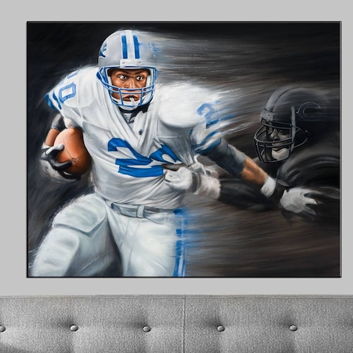 Detroit Barry Sanders Sports Print Art 11x17 - Etsy