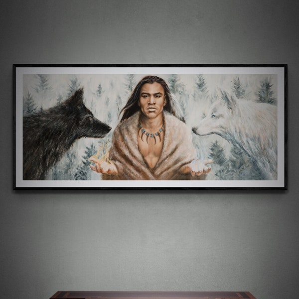 The Two Wolves Art - Etsy