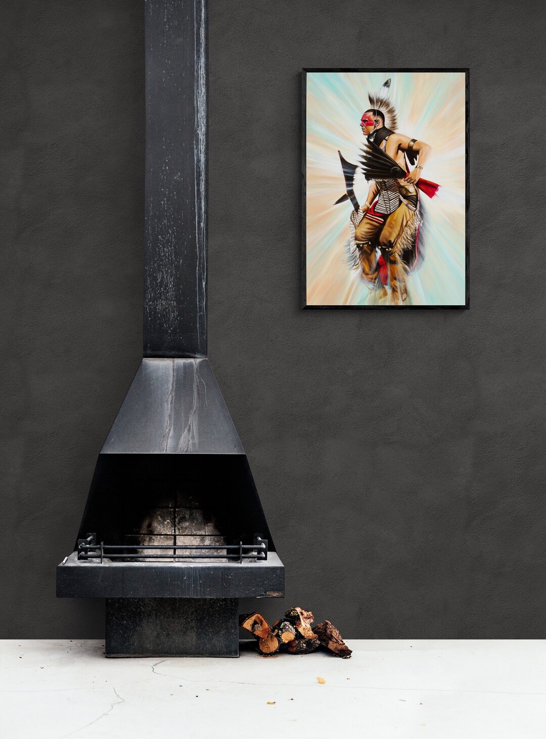 Print on Canvas, Native American Art, Indigenous Painting, Wall Decor ...