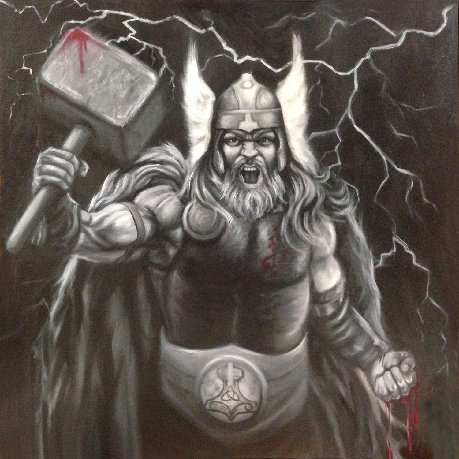 Print on Canvas Thor Painting Norse God Comic Book Artwork - Etsy