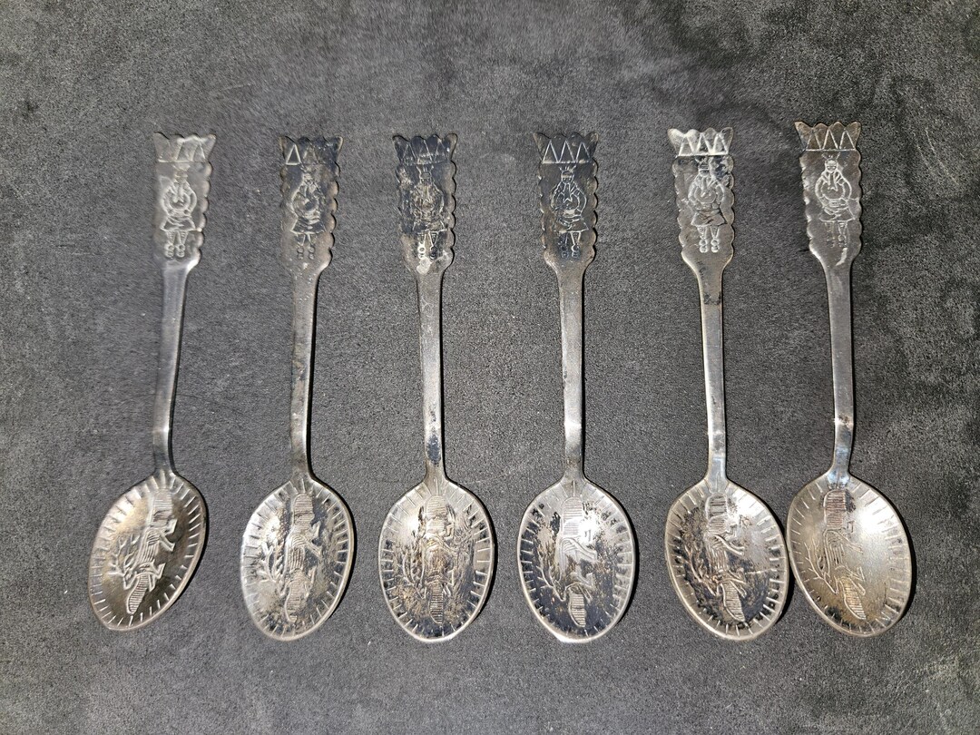 Six Vintage Swedish Souvenir/collectible Spoons, Reindeer Herder ...