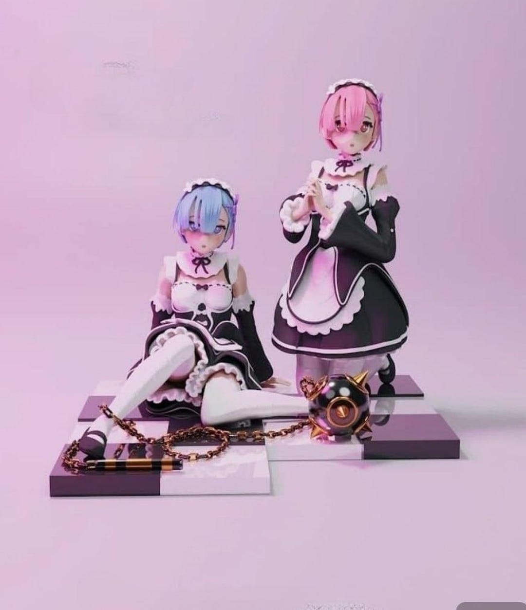 Rem&ram re:zero High Quality STL File - Etsy