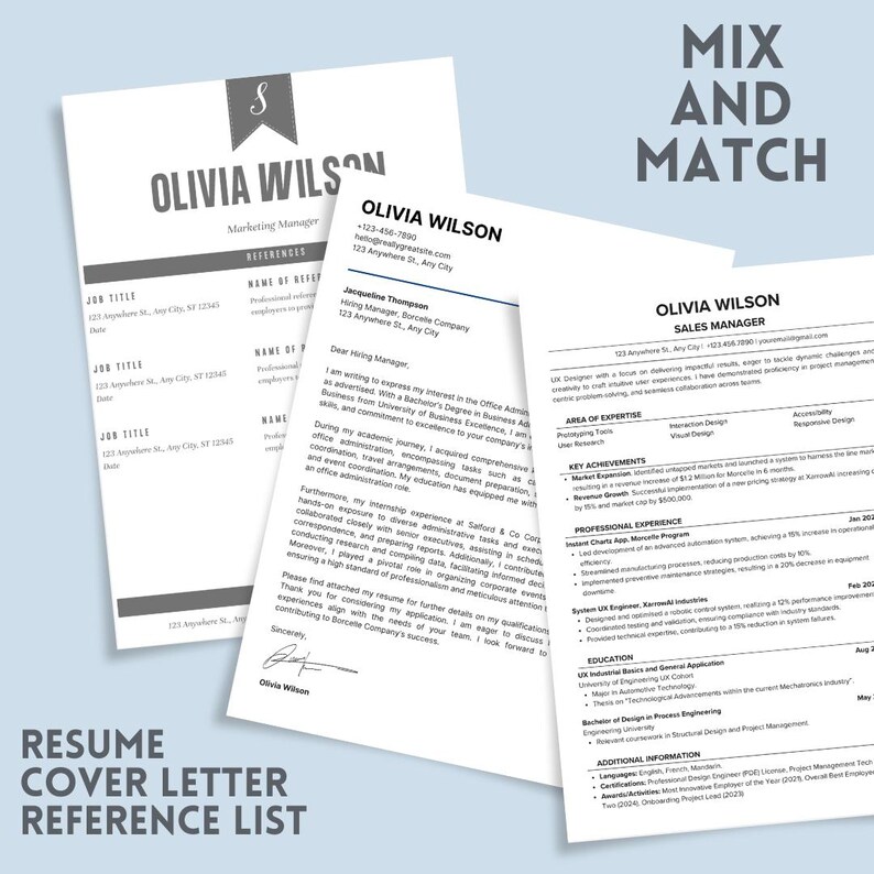 Modern Resume Template Bundle | 4 Resumes + 4 Cover Letters ...