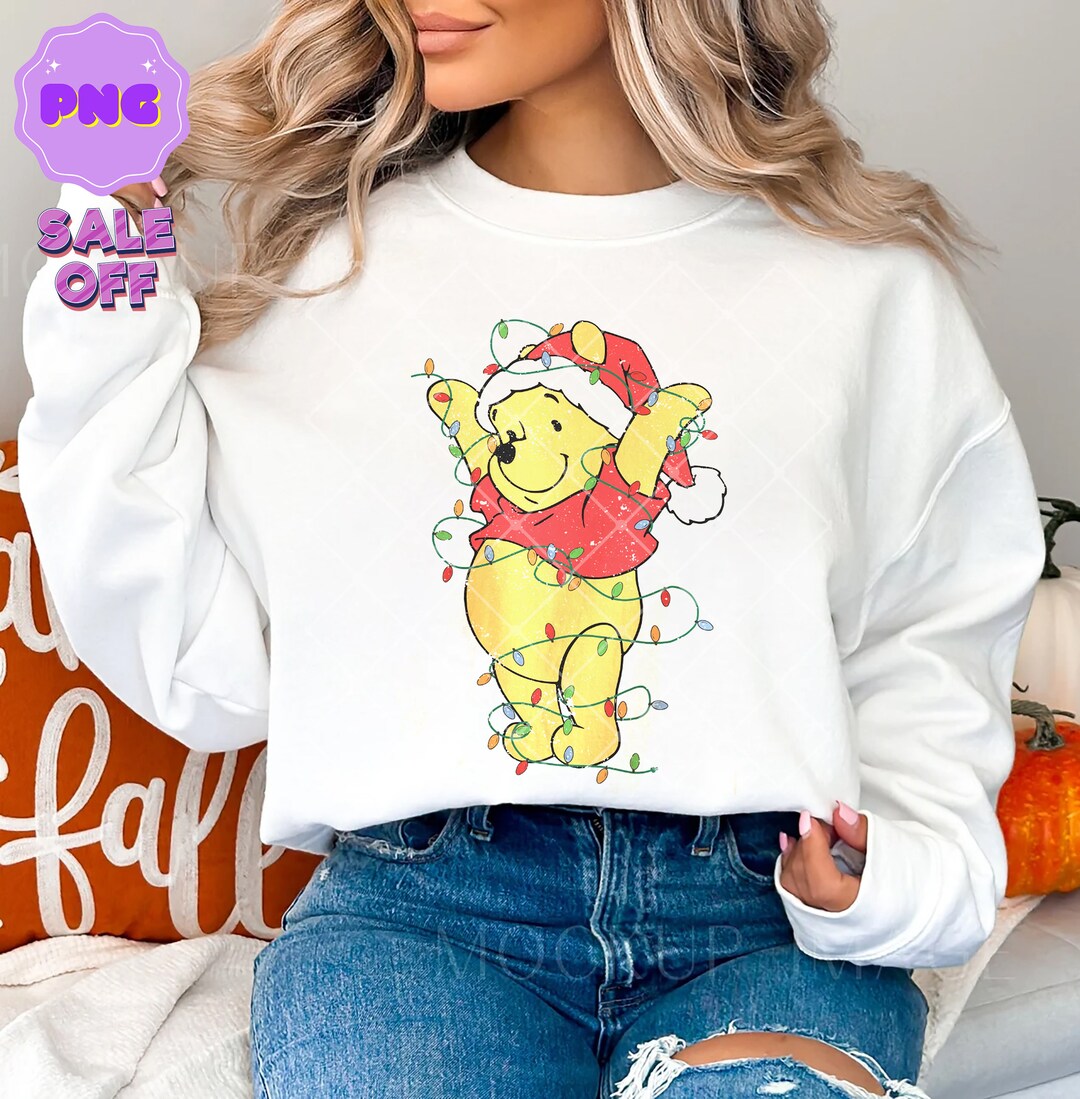 Winnie the Pooh Christmas Light Png Pooh Santa Hat Png - Etsy