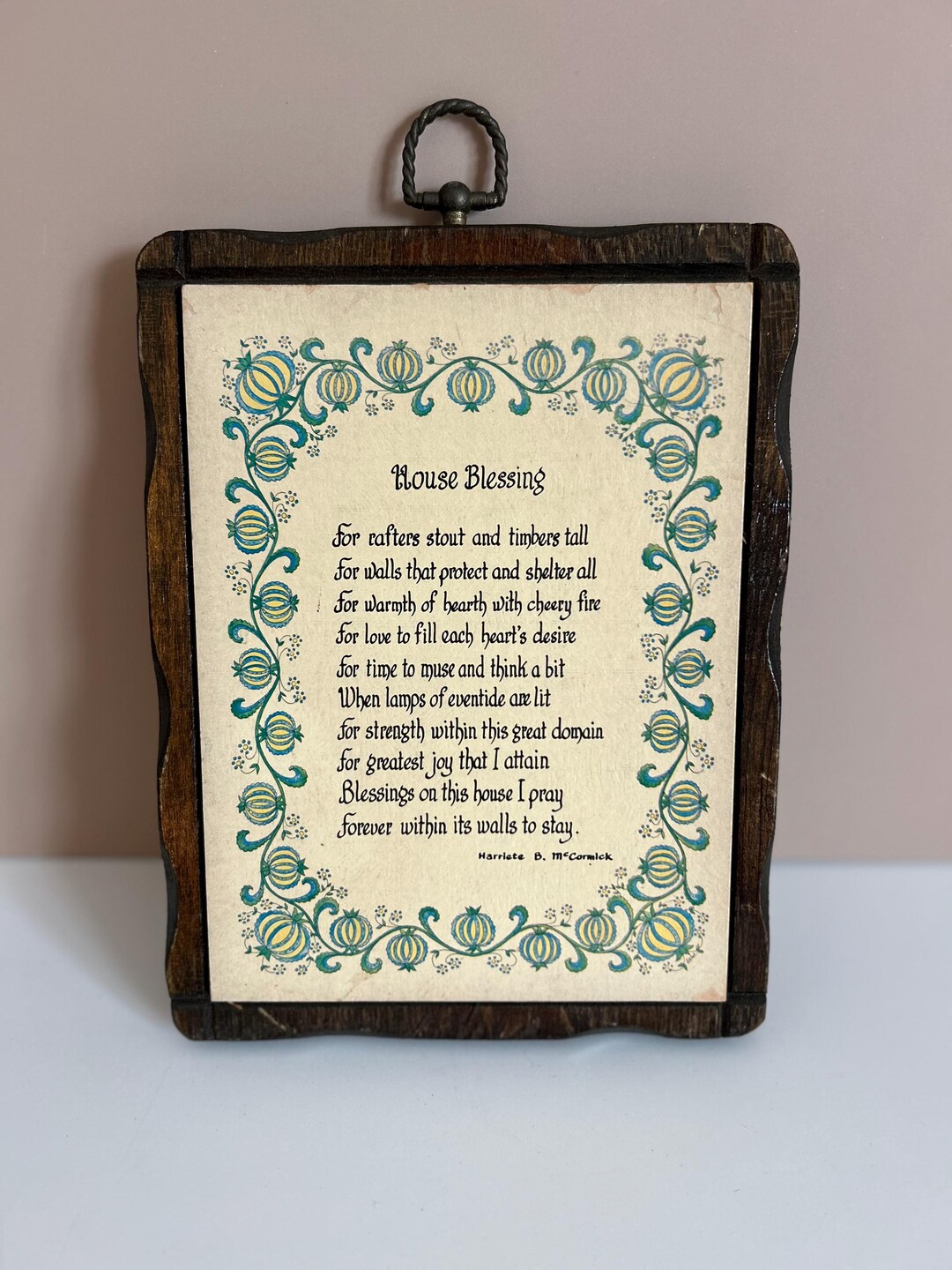 Vintage House Blessing Wall Art – Jerry Schultz Pine Plaque, Rustic ...