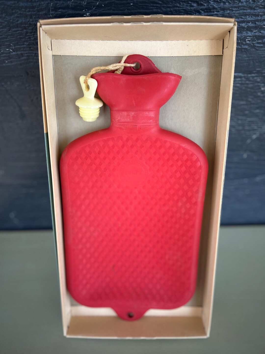 Vintage 1965 Davol Red Rubber Hot Water Bottle With Original Stopper ...