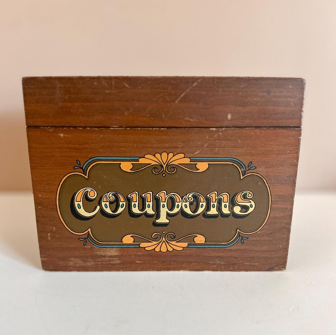 Vintage Wooden Coupons Box • Retro Kitchen Organizer - Etsy