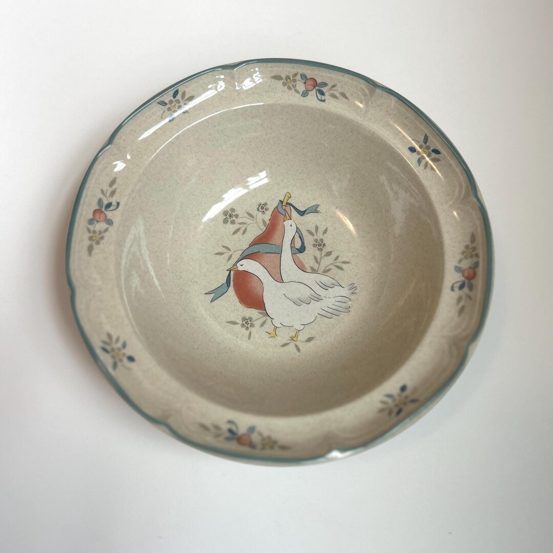 Vintage International “marmalade” Goose Pasta Bowl • 9″ Speckled ...