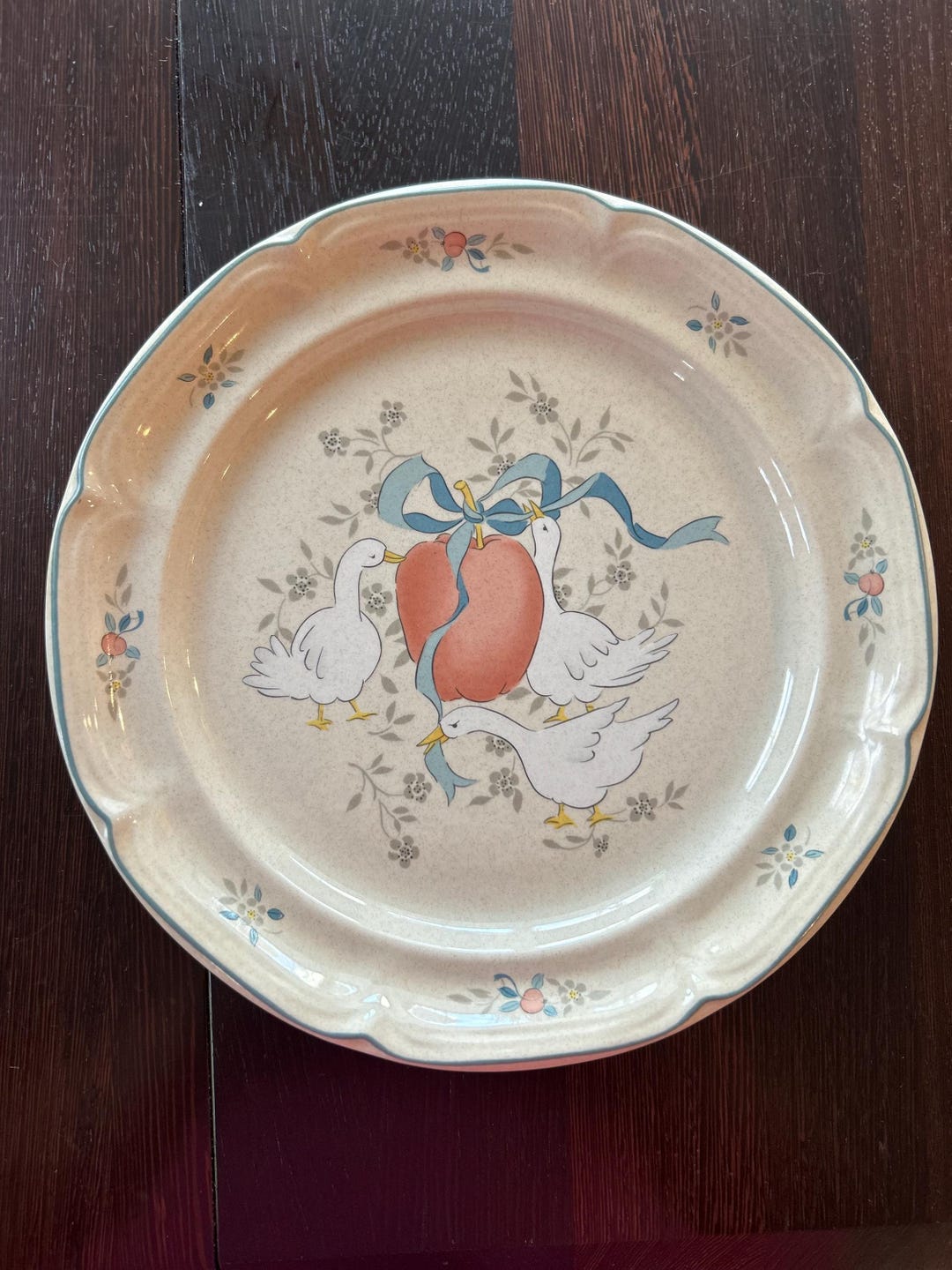 Cottagecore Stoneware Dinner Plate: Geese Motif, International China ...