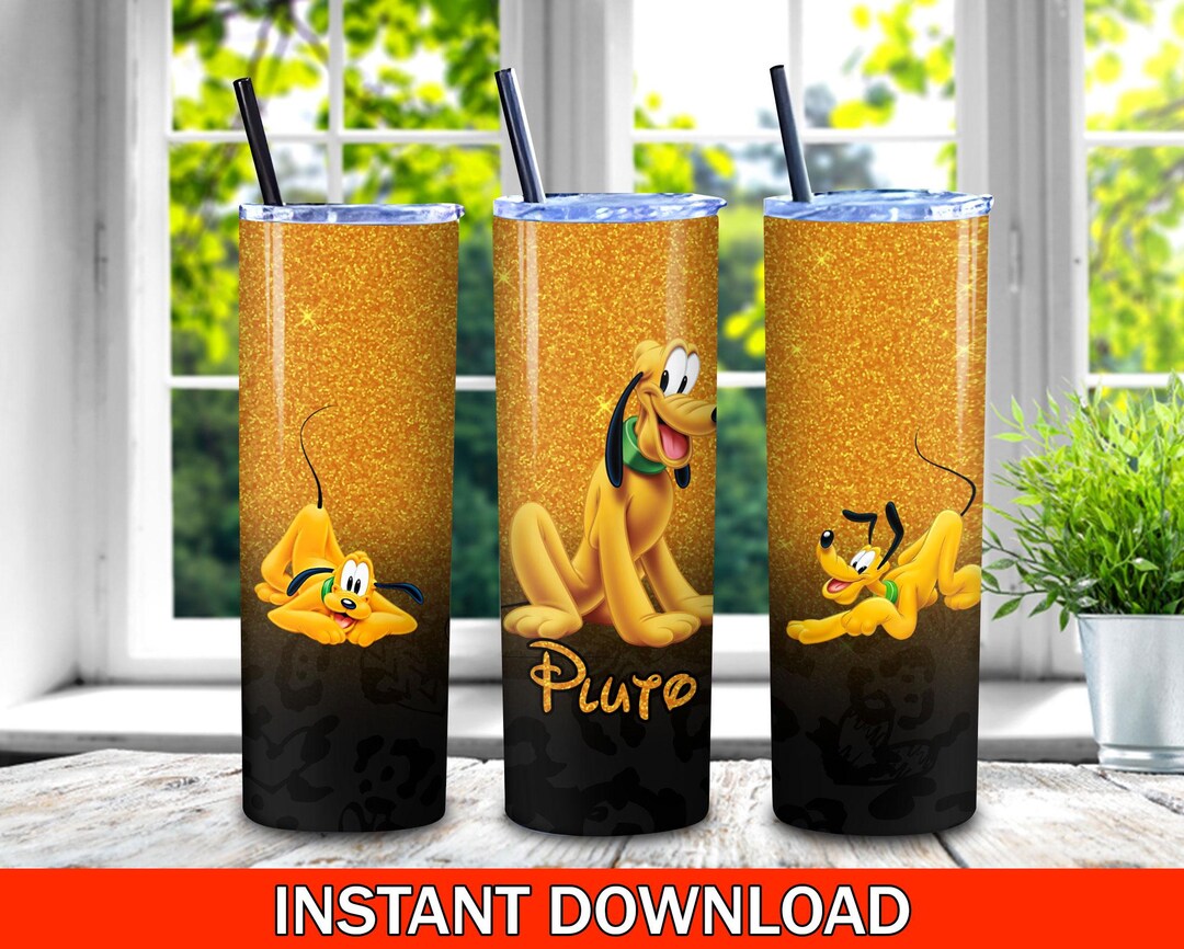 Pluto Dog Bling Skinny Tumbler PNG, Dlsney Mickey Mouse & Friends Tumbler, Pluto Dog Cartoon ...