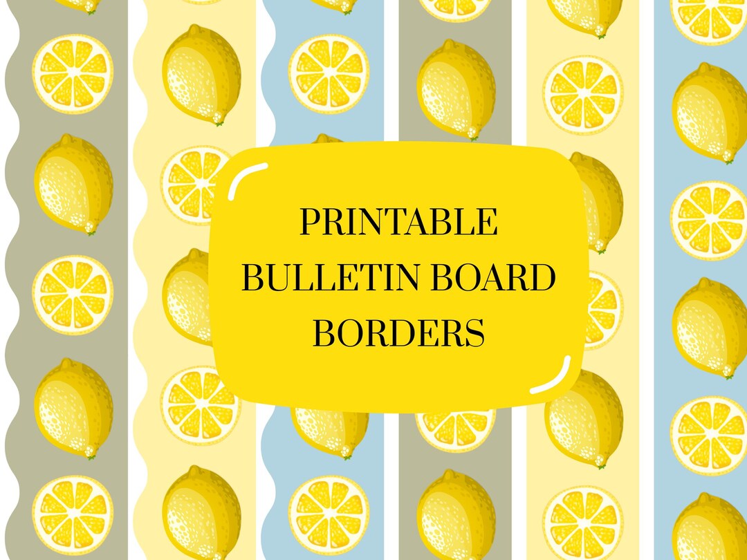 Lemon Bulletin Board Border L Cute Summer Border L Printable Border L ...
