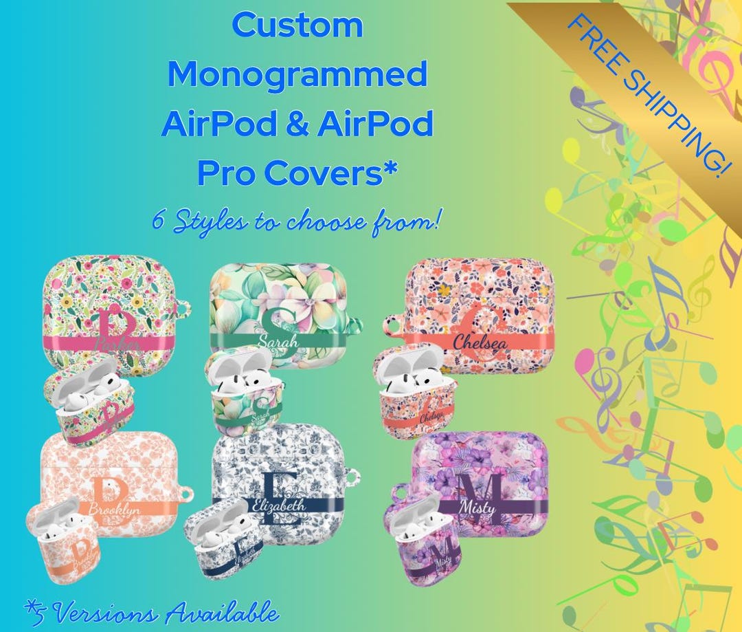 Custom Floral Monogram AirPod Pro Case Mom Personalized Gift Girl - Etsy