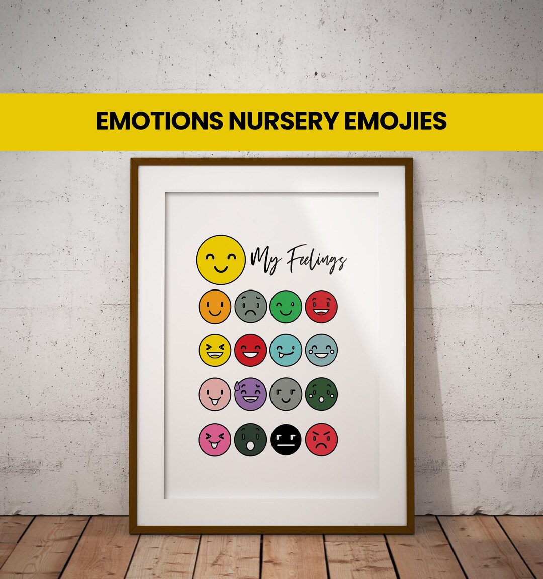 My Feelings Emoji Wall Art, Emotions Printable Poster for Kids, Emoji ...