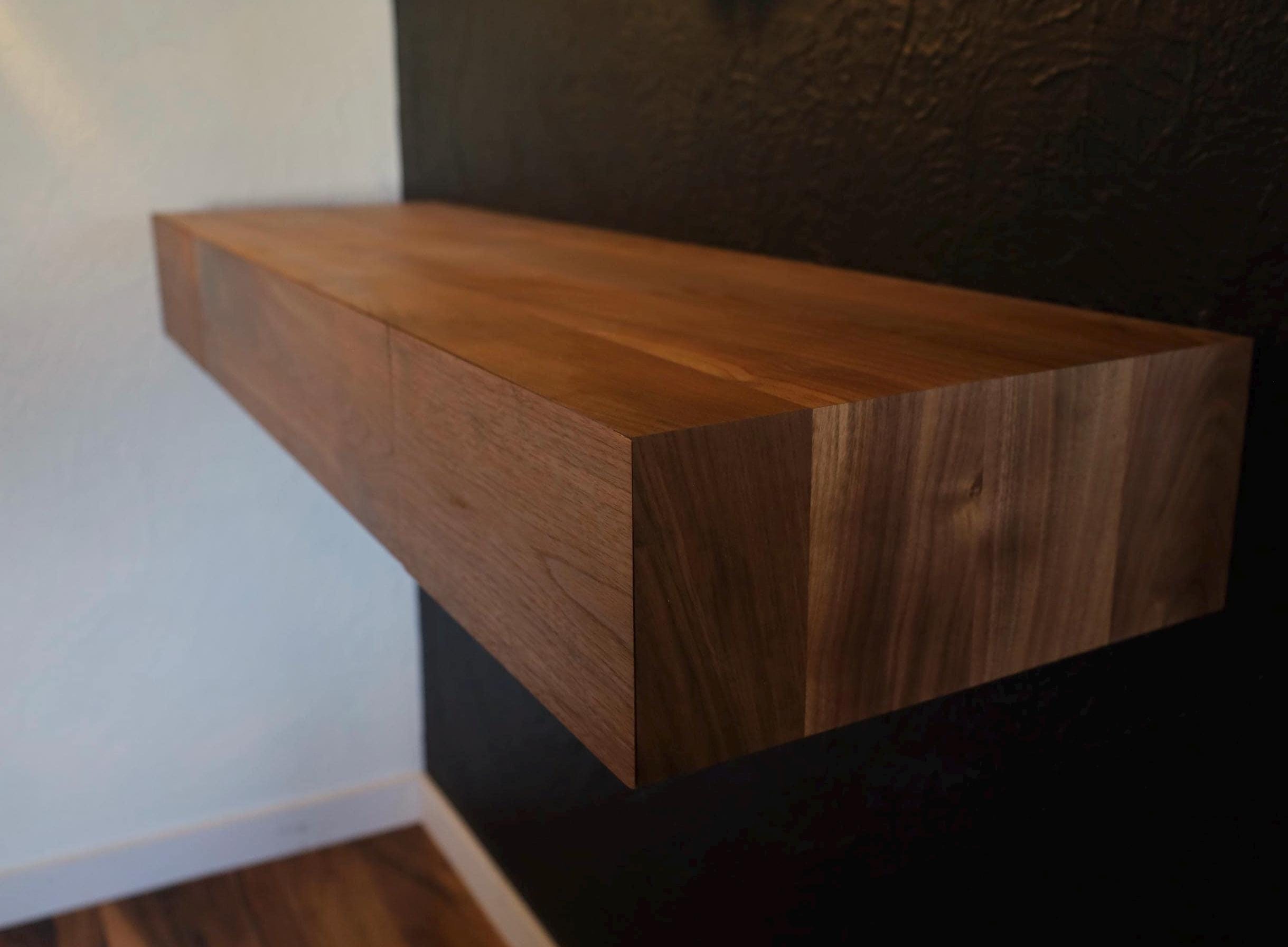 Floating Walnut Drawer Unit With Integrated Desk | Grain-wrapped | Soft ...
