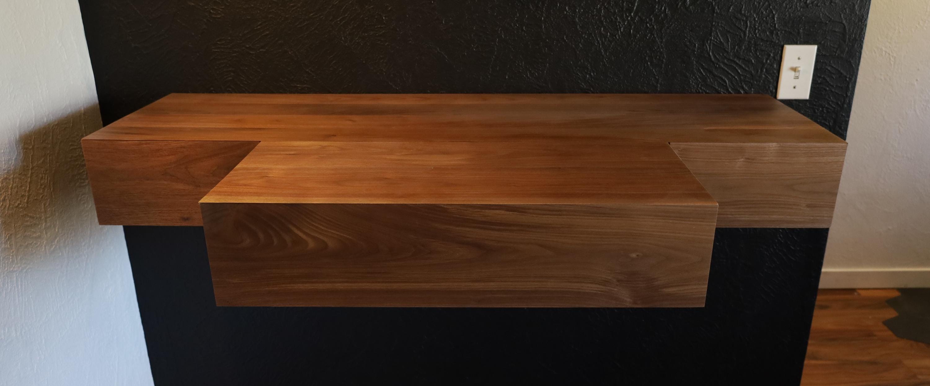 Floating Walnut Drawer Unit With Integrated Desk | Grain-wrapped | Soft ...